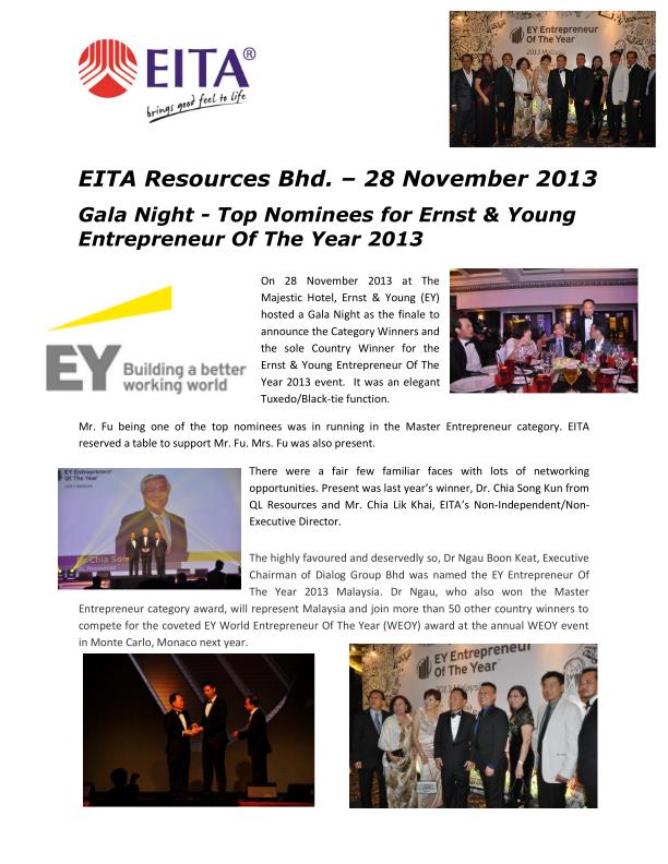 Gala Night – Top Nominees for Ernst & Young Entrepreneur Of The Year ...