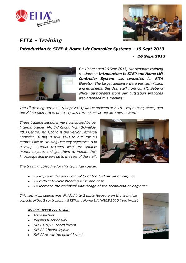 EITA Training – Introduction to STEP and Home Controller Systems – Eita