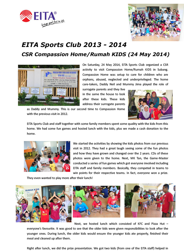 CSR - Compassion Home 2014 - Eita